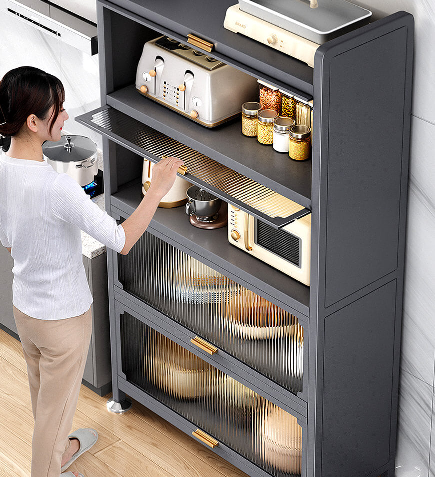 Joybos® Meuble de Rangement au Sol Polyvalent Noir – Joybos.fr